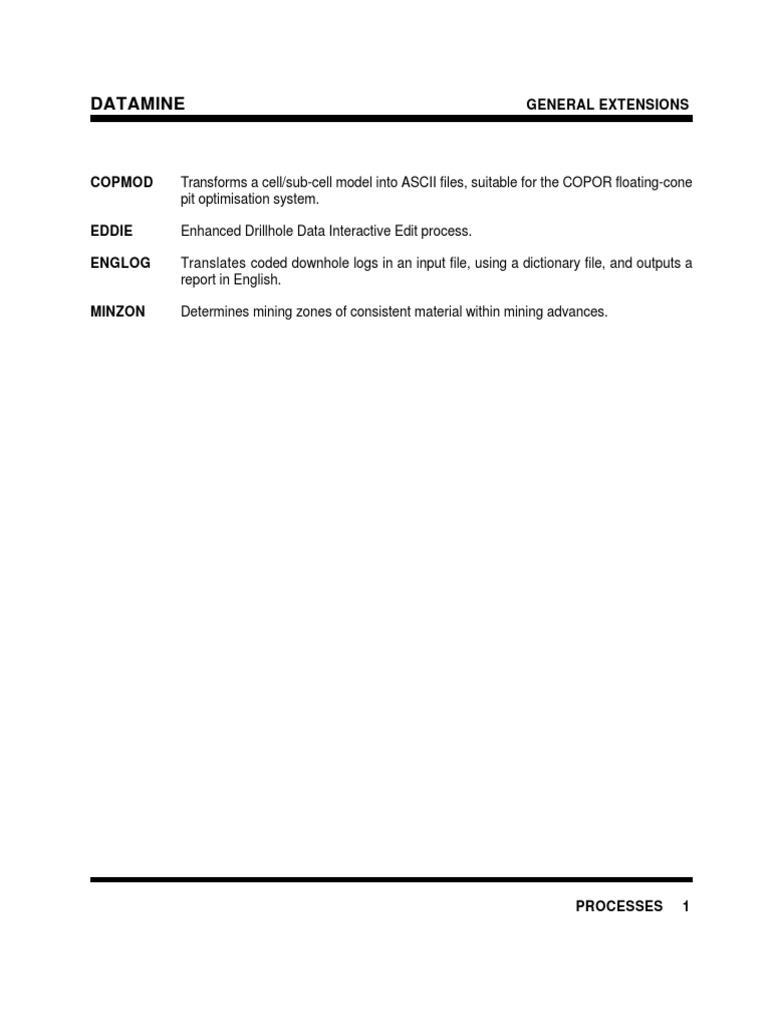 Datamine EXTRA | PDF | Parameter (Computer Programming) | Spreadsheet