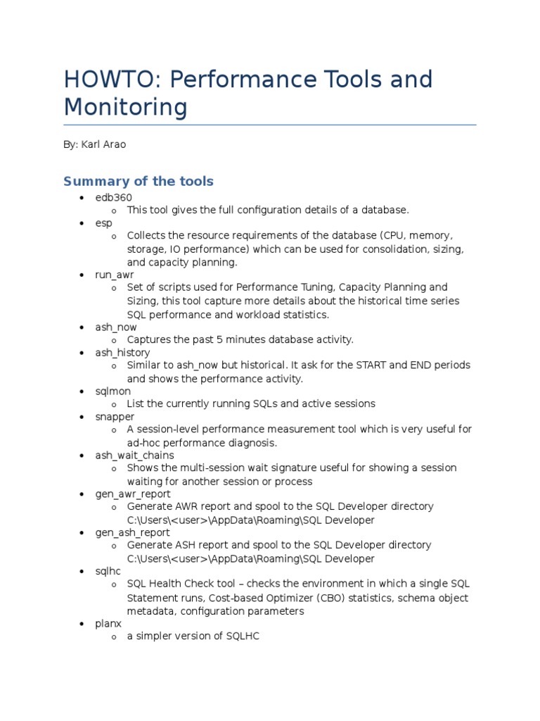 A Comprehensive Guide to Oracle Database Performance Tools and ...