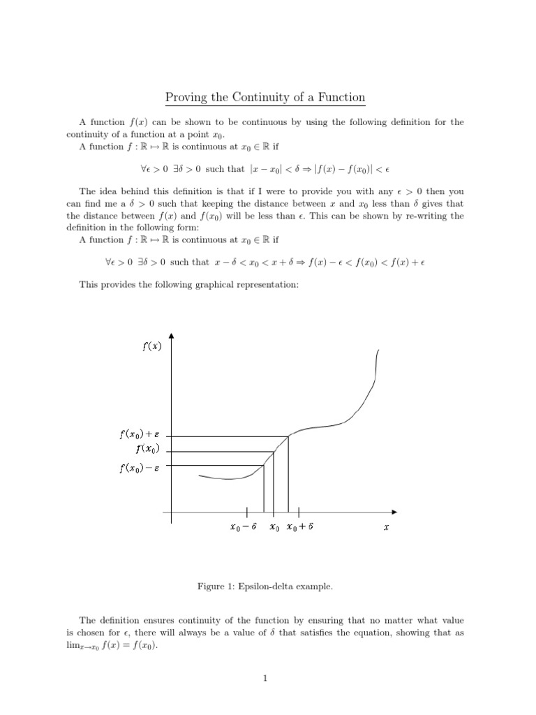 Epsilon-Delta Proof of Function Continuity | PDF | Continuous Function ...