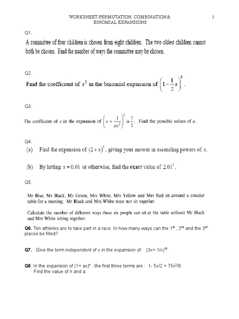 Binomial TH & Permutation & Combination | PDF | Business