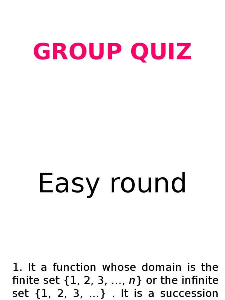 Group Quiz on Sequences and Patterns | PDF | Language Arts & Discipline ...