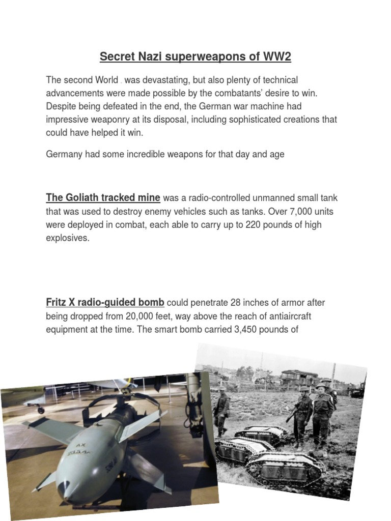 Secret Nazi Superweapons of WW2 | PDF