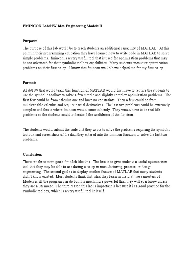 Fmincon Lab | PDF