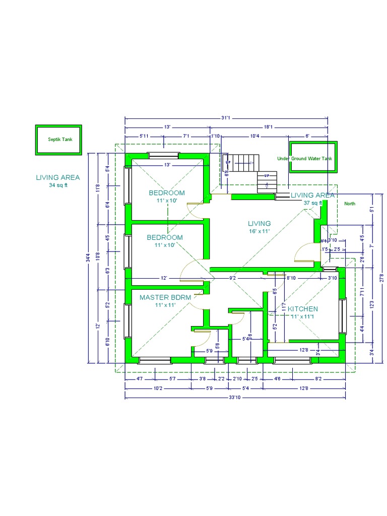 Living Area Bedroom Living Area: 34 SQ FT | PDF