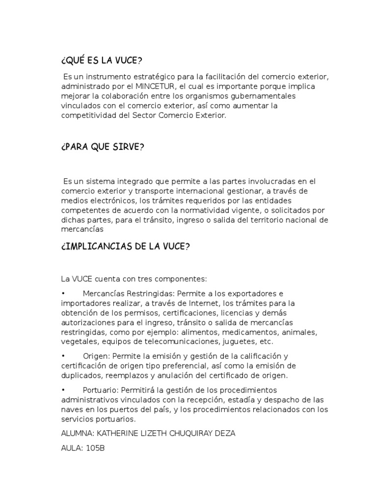 Qué Es La Vuce | PDF