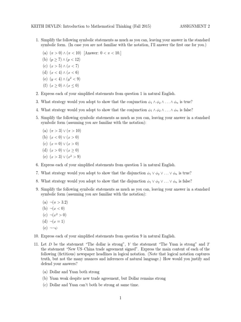Assignment 2 | PDF | Logic | Mathematical Logic