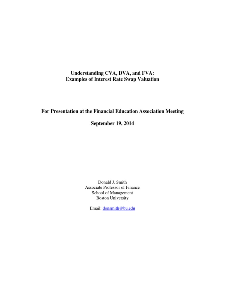 Understanding CVA DVA and FVA FEA Conference | PDF | Swap (Finance ...