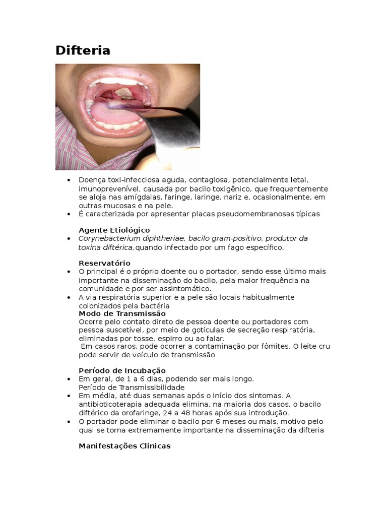 Difteria | PDF | Medicina Clínica | Especialidades médicas