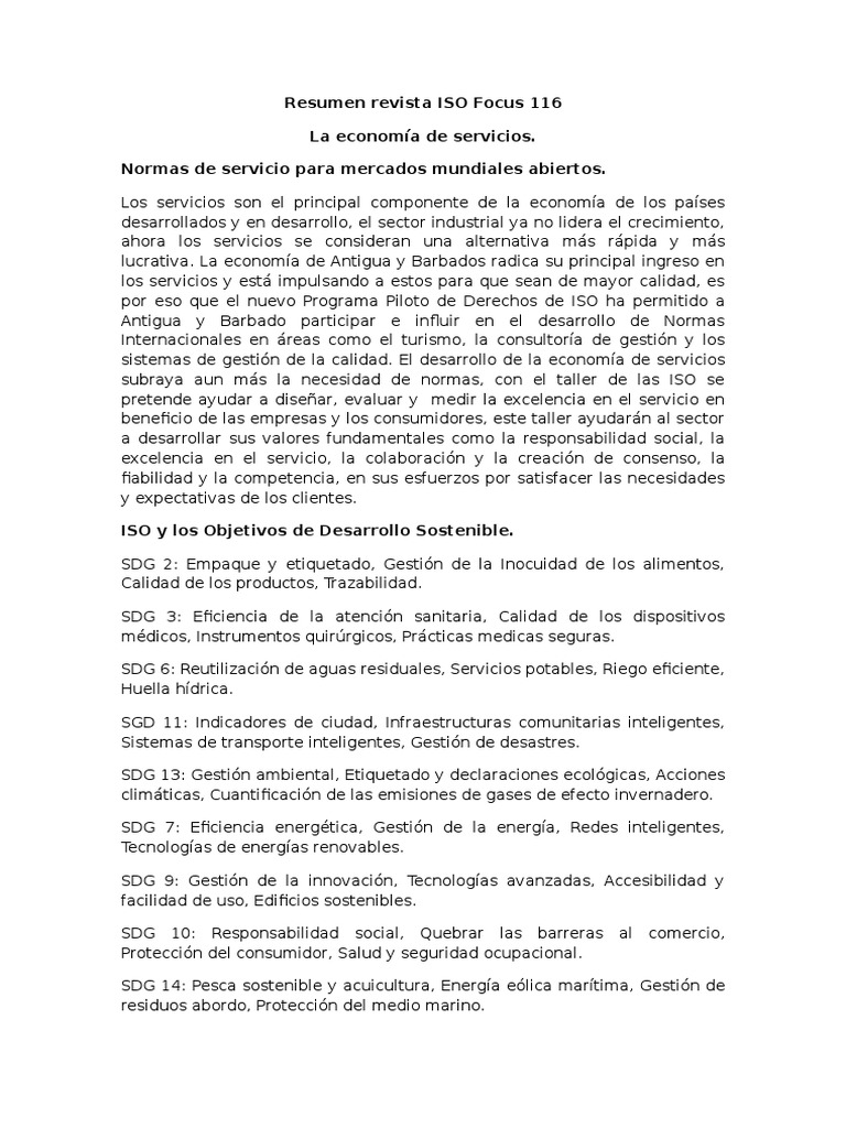 Resumen Revista ISO Focus 116 | Descargar gratis PDF | Sector terciario ...