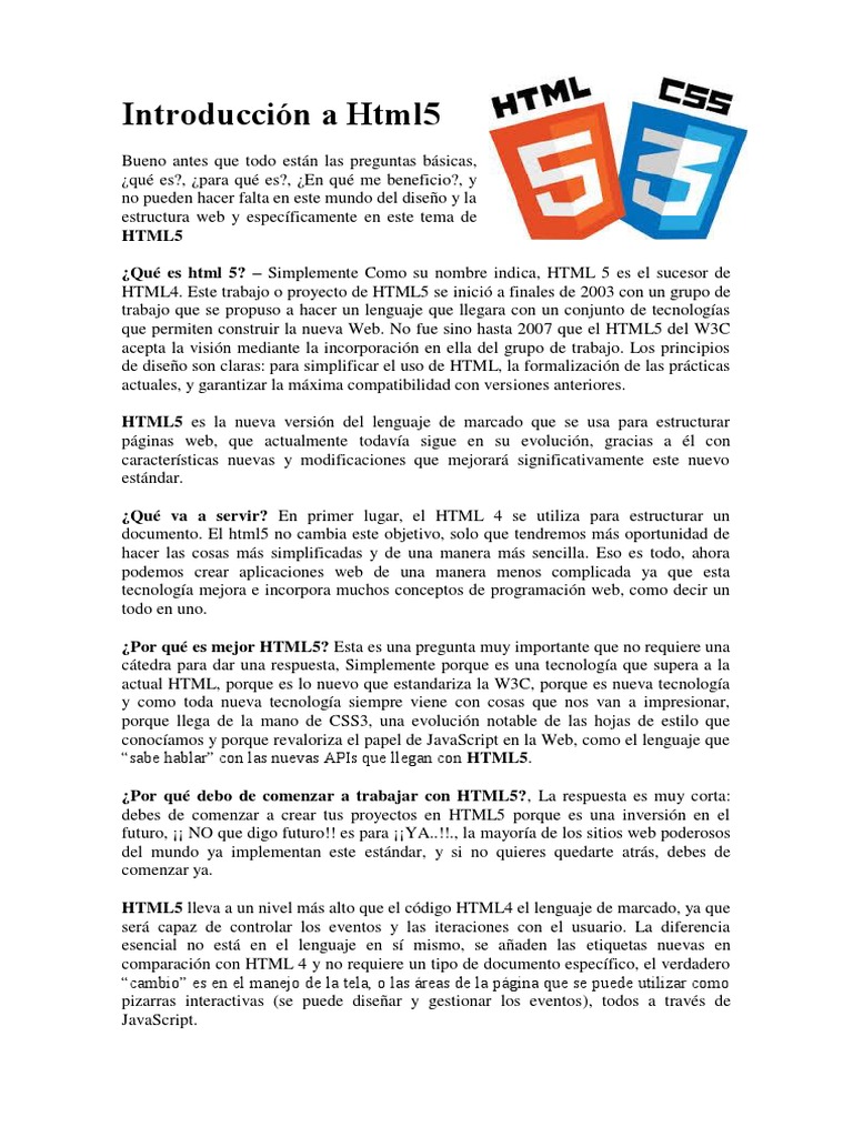 Introducción a Html5 | PDF | Script Java | Red mundial