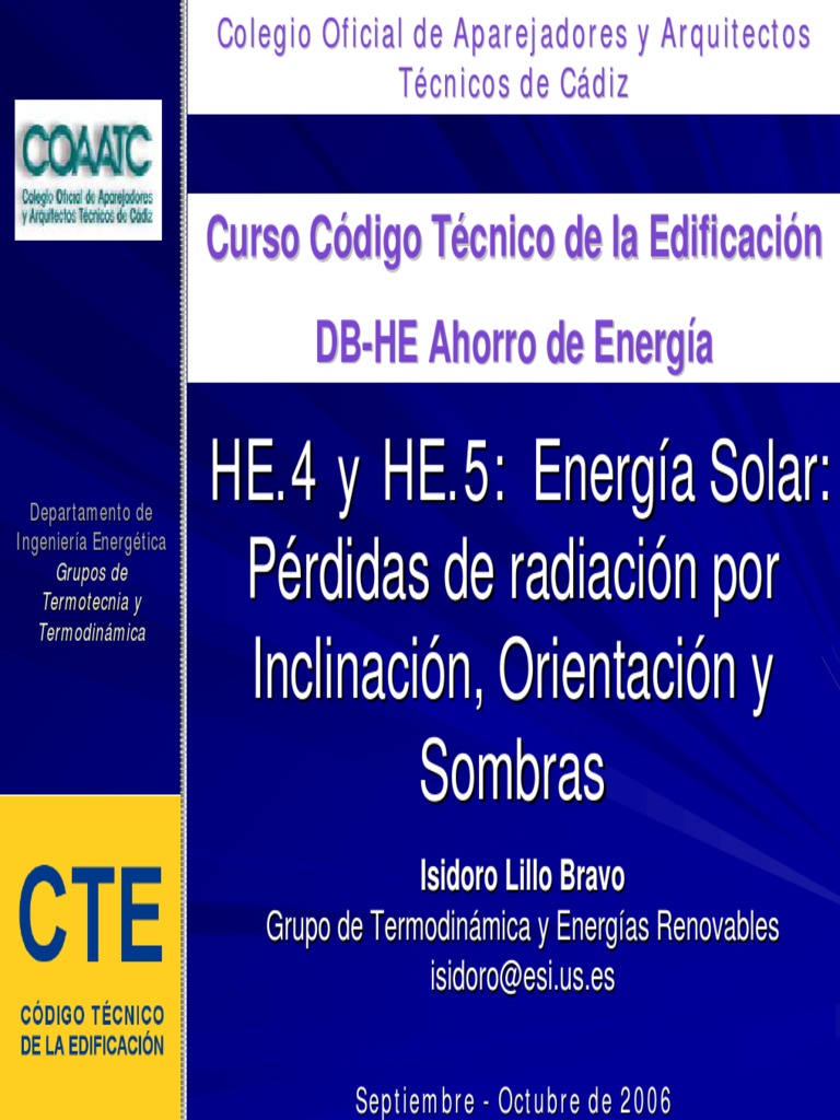 Comunes HE4 y HE5 | PDF | Energía solar | Fotovoltaica