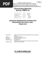 Permohonan Mutual Check 0% Proyek | PDF