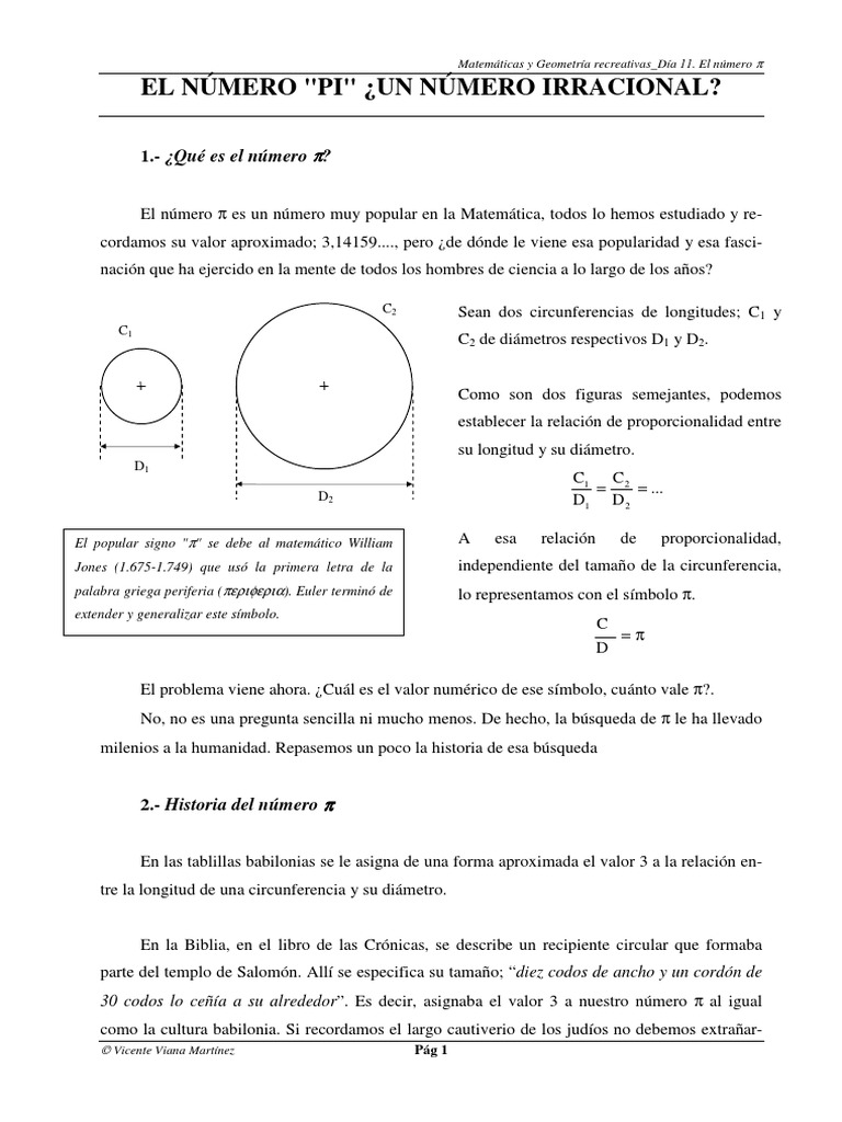 El numero Pi.pdf | Pi | Triángulo