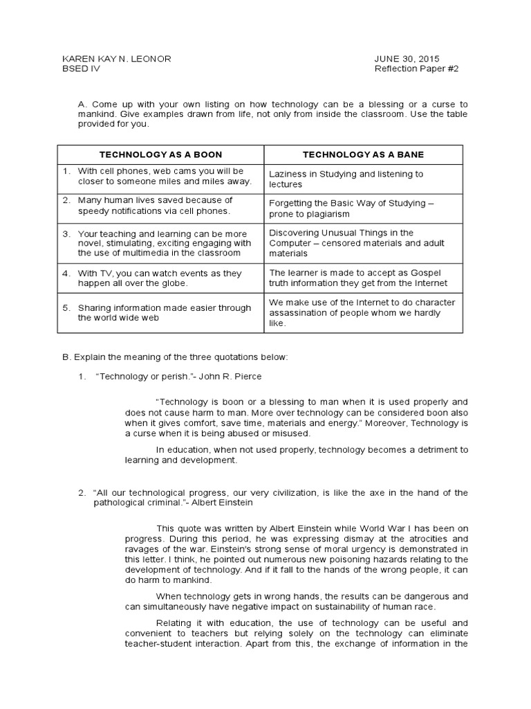 EducTech Reflection paper | Teaching Method | Technology