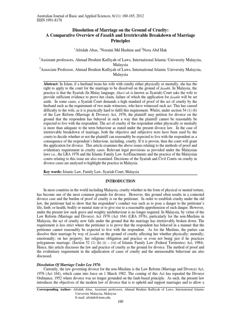 Fasakh and IBM | Download Free PDF | Divorce | Burden Of Proof (Law)