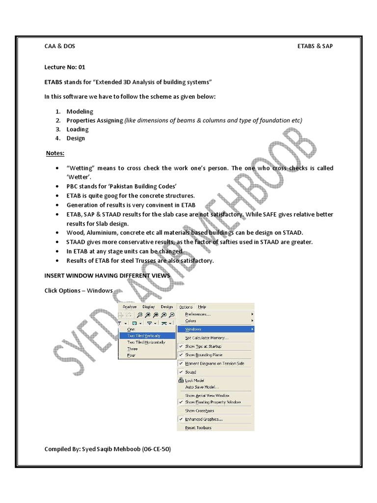 ETABS & SAP Step by Step | PDF | Column | Truss