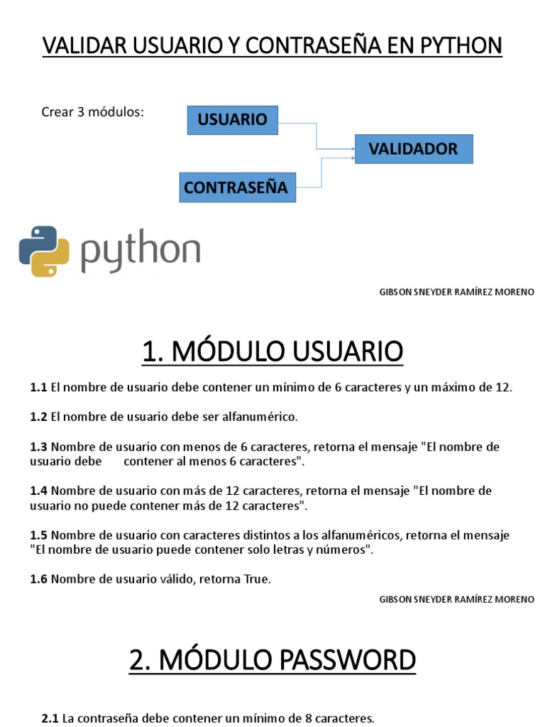 Validar Usuario y Contraseña en Python | PDF | Crecimiento personal y ...
