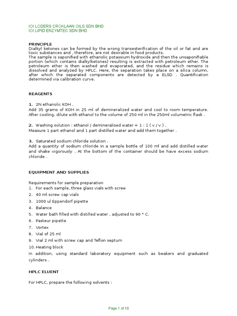 DAK Revised SOP | PDF | High Performance Liquid Chromatography ...