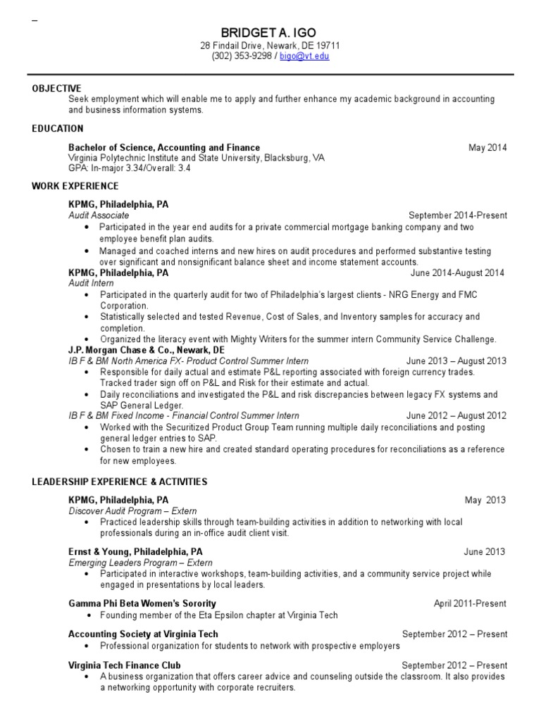 Igo B Resume DTCC | PDF | Virginia Tech | Income Statement
