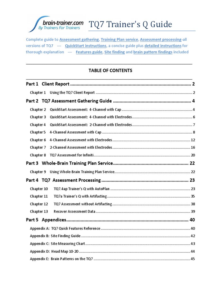 TQ7 Assessment and Training Guide | PDF | Electroencephalography ...