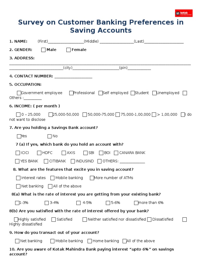 SA Questionnaire | PDF | Banks | Financial Services