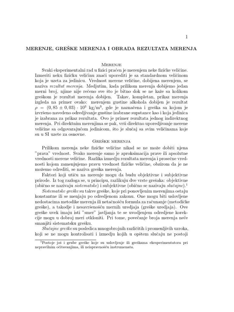 Greske Merenja PDF | PDF