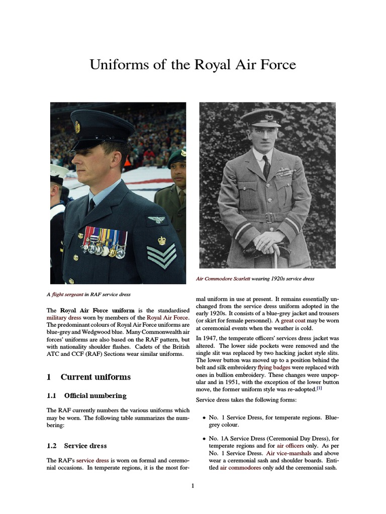 UNIF - Uniforms of The Royal Air Force | PDF | Military | Military Personal Equipment