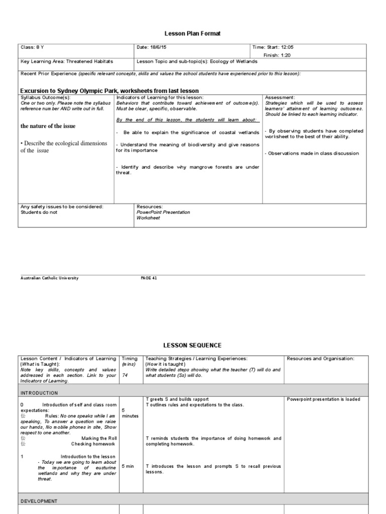 Wetlands Lesson Plan | Download Free PDF | Lesson Plan | Pedagogy