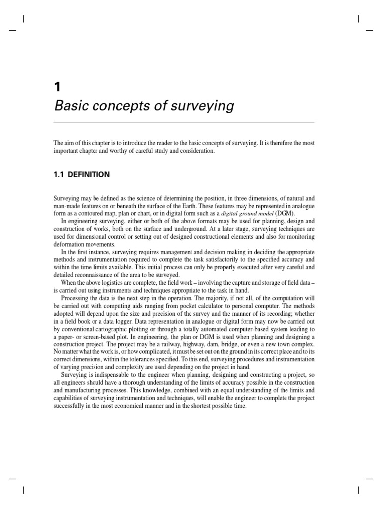 Basic Concepts of Surveying | PDF | Surveying | Accuracy And Precision
