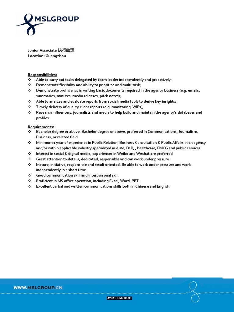 Junior Associate | PDF