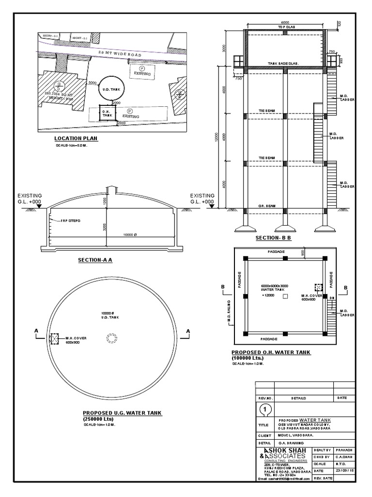 Proposed Water Tank Design Details | PDF