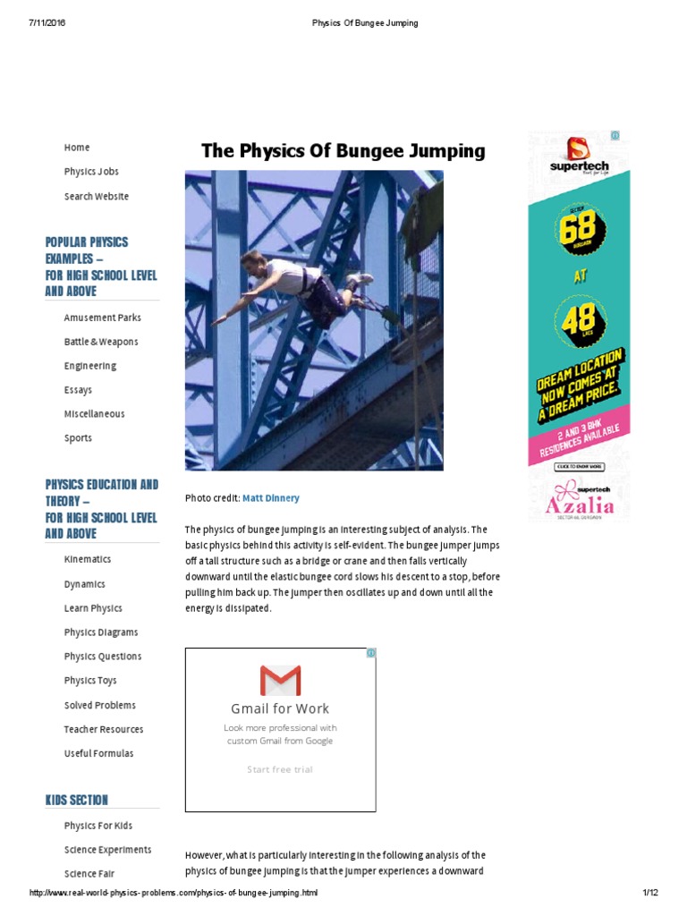 Physics of Bungee Jumping | Mass | Collision