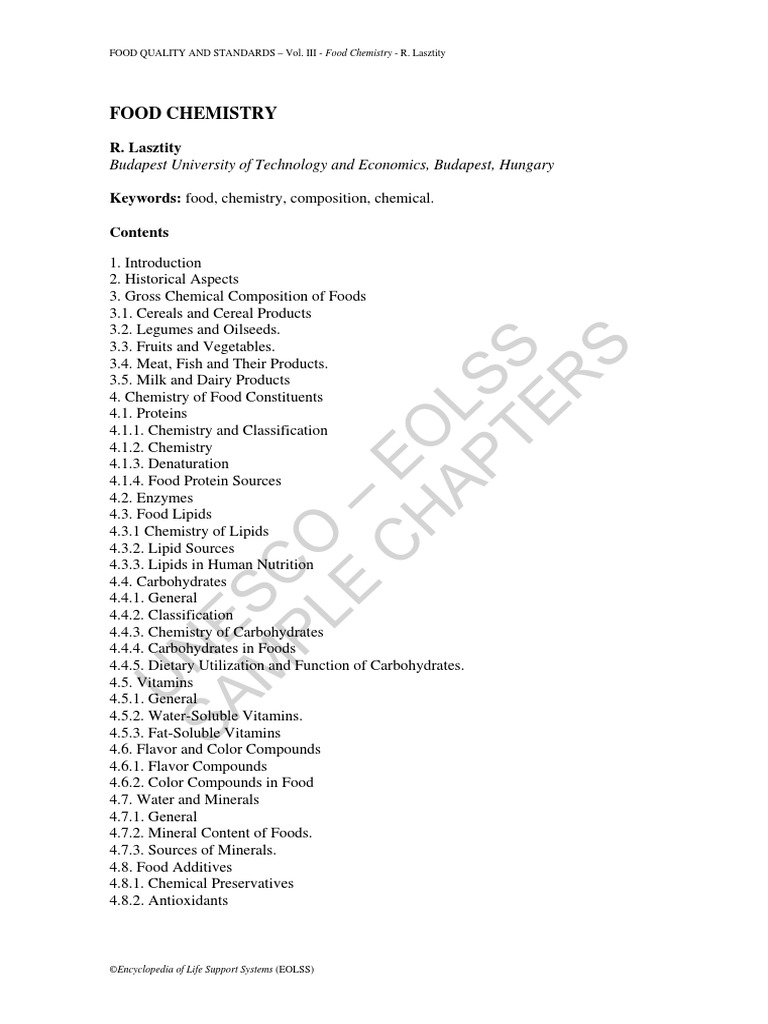 Food Chemistry | PDF | Milk | Foods