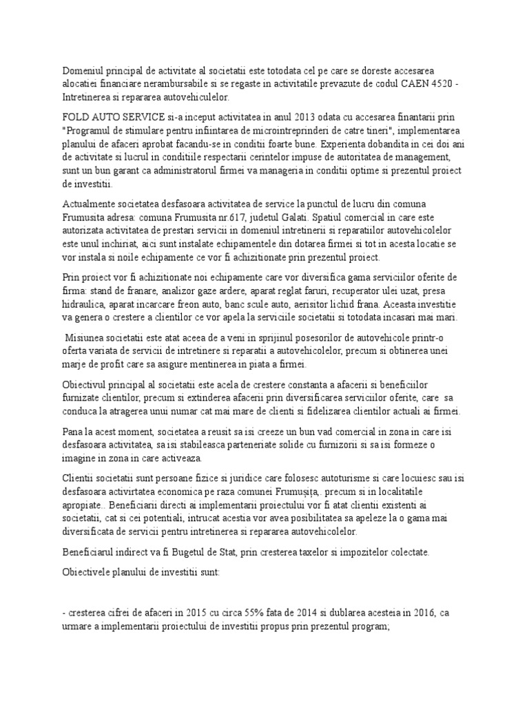 Proiect Service Auto | PDF