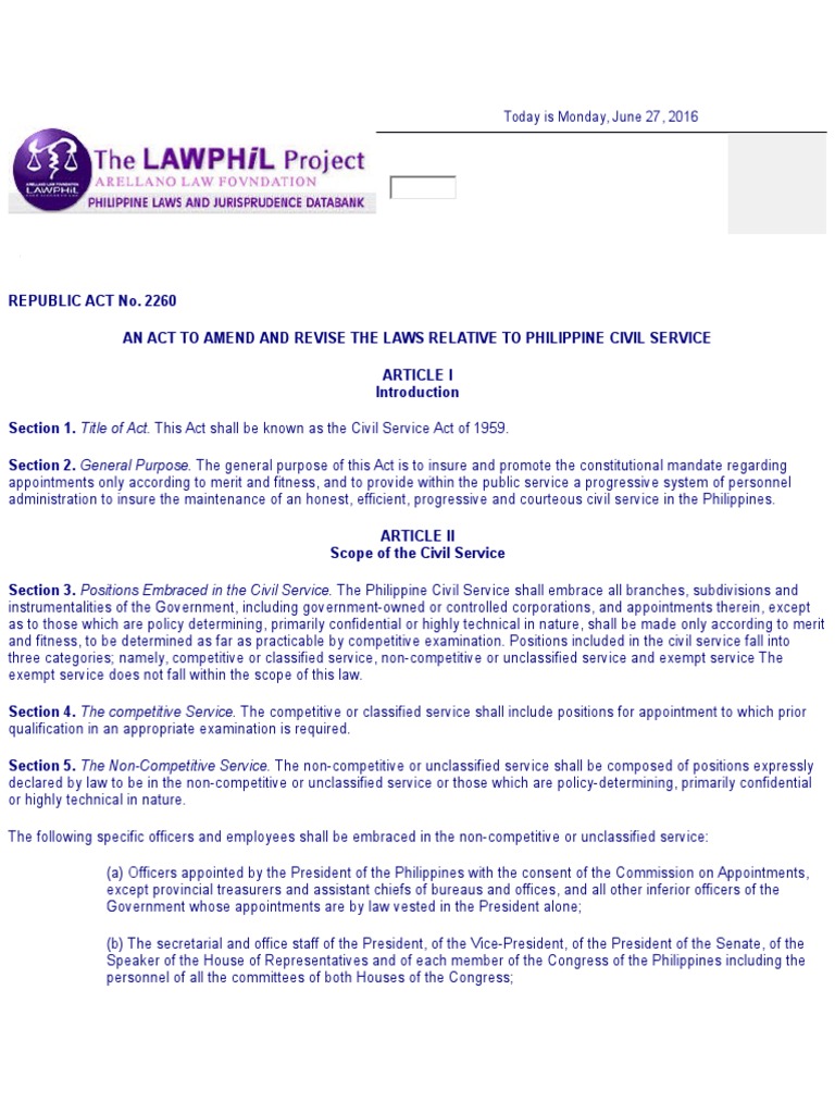 Ra 2260 | PDF | Civil Service | United States House Of Representatives