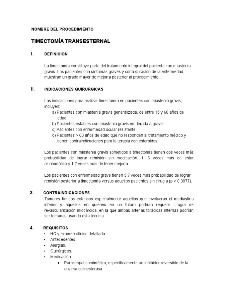 Guia Timectomia | PDF | Medicina CLINICA | Medicina