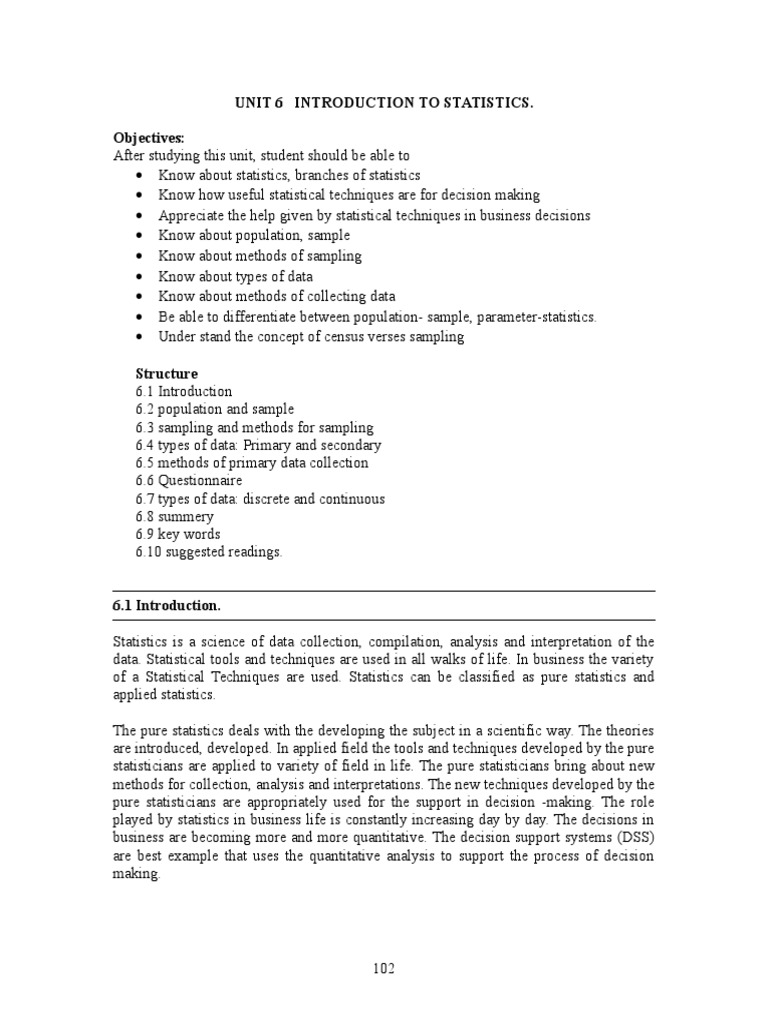 1 Introduction To Statistics Pdf Stratified Sampling Statistics
