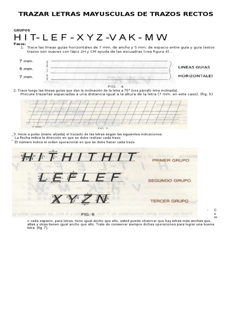 Trazar Letras Mayusculas de Trazos Rectos | PDF