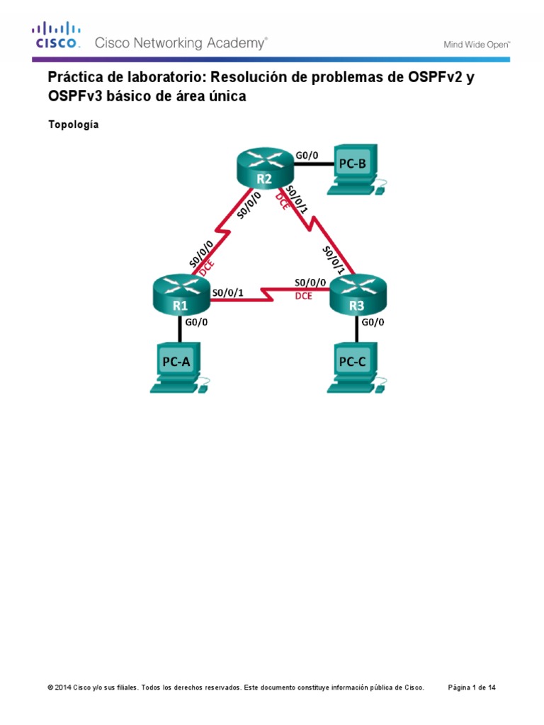 5.2.3.3 Lab - Troubleshooting Basic Single-Area OSPFv2 and OSPFv3 | PDF | Enrutador (Computación ...