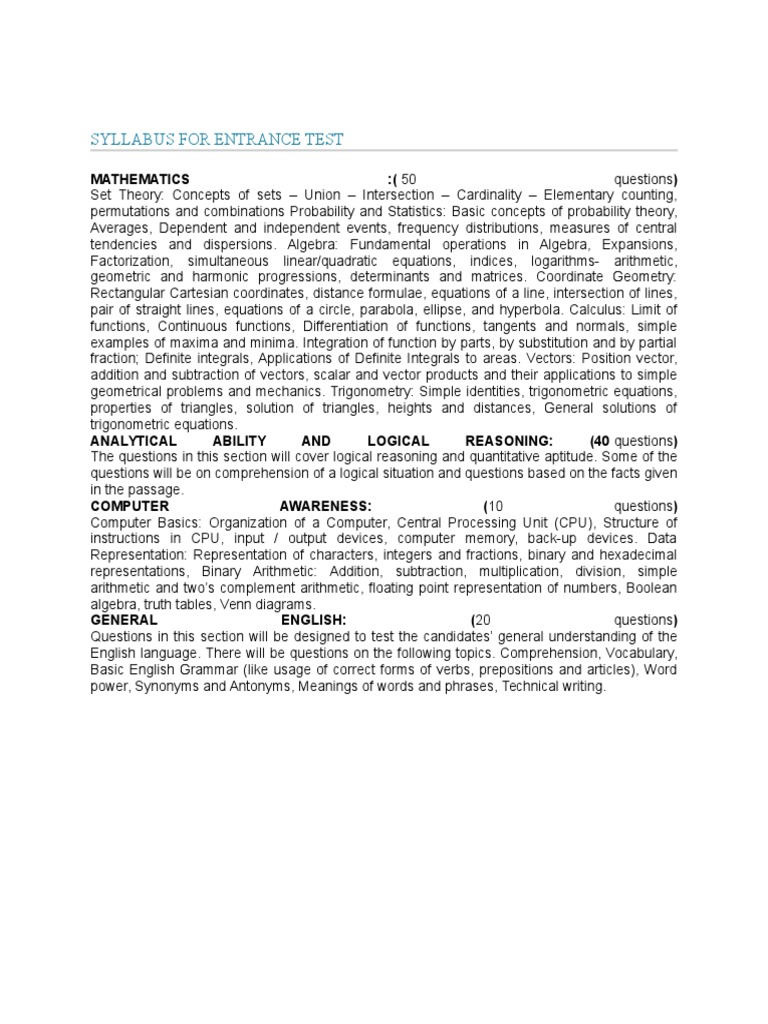 Entrance Exam Prep Guide | PDF