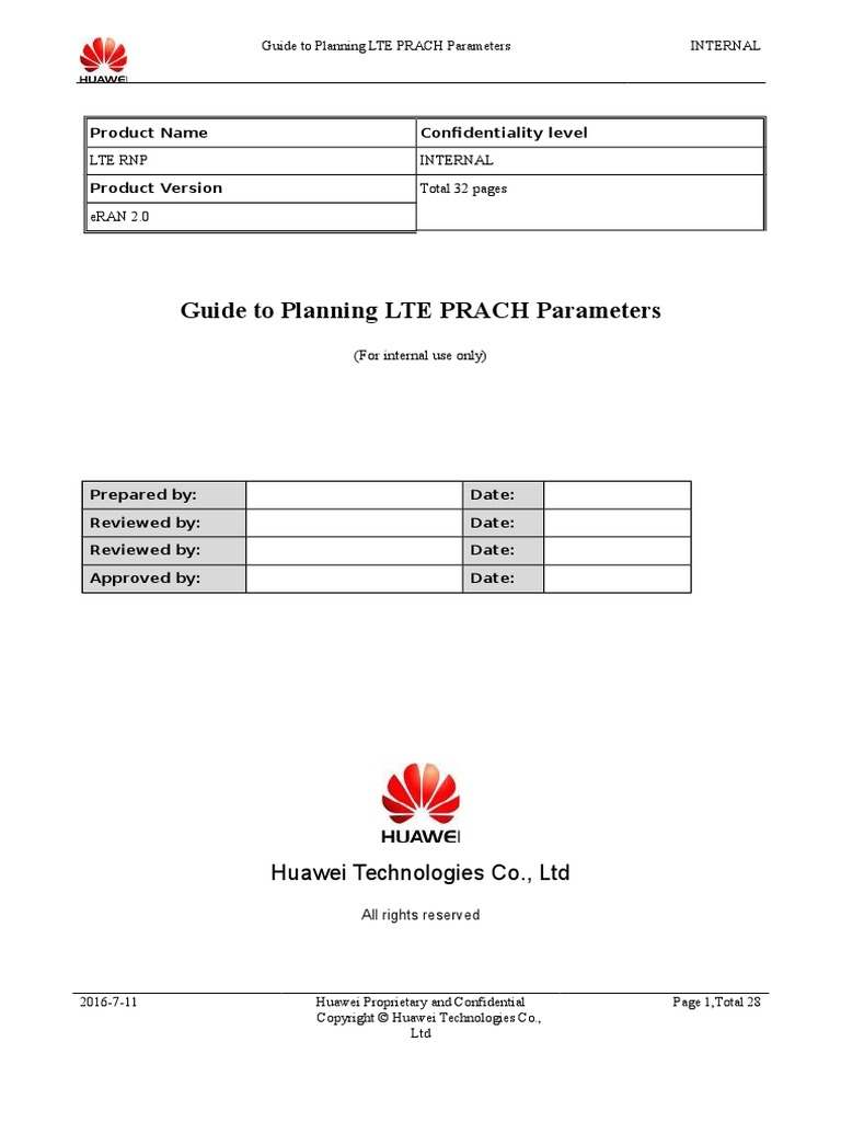 LRFSTG00739-LTE-PRACH Parameter Planning Technical Guide-V2R3 | PDF ...