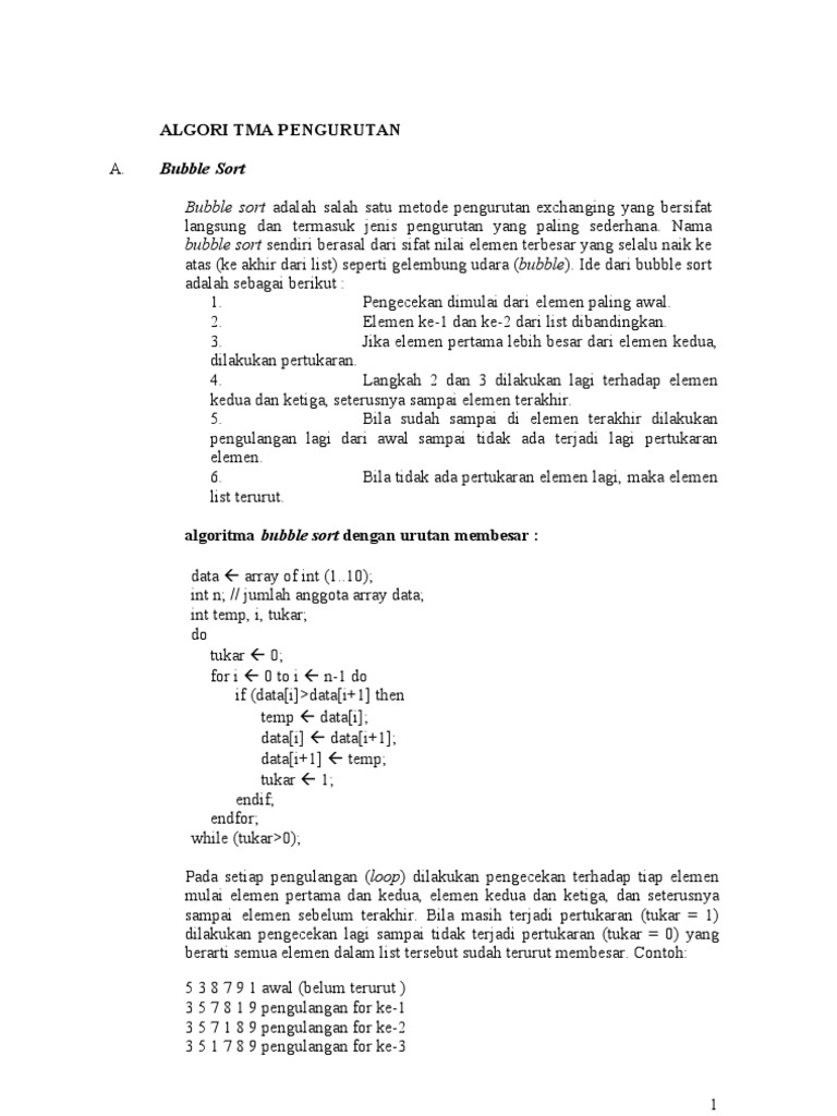 Algoritma Pengurutan 2 | PDF
