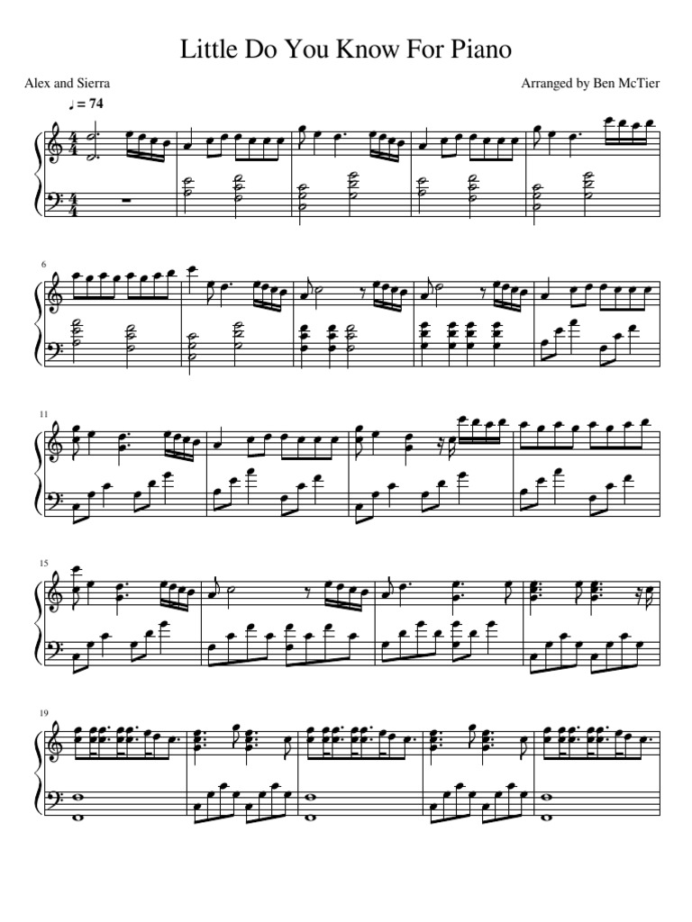 Little Do You Know For Piano | PDF