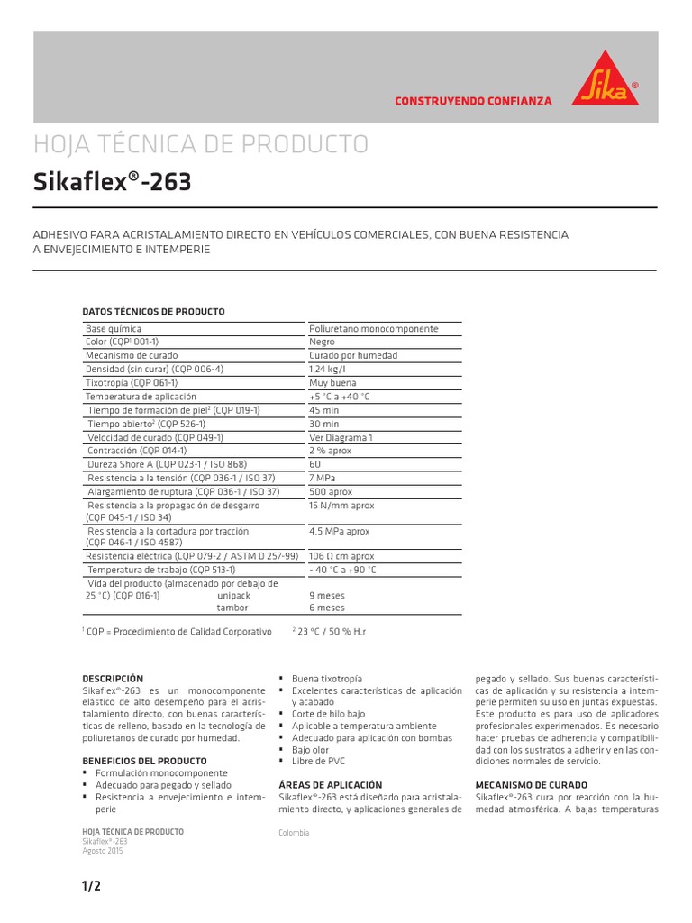 Sikaflex 263 | PDF | Petróleo | Laboratorios