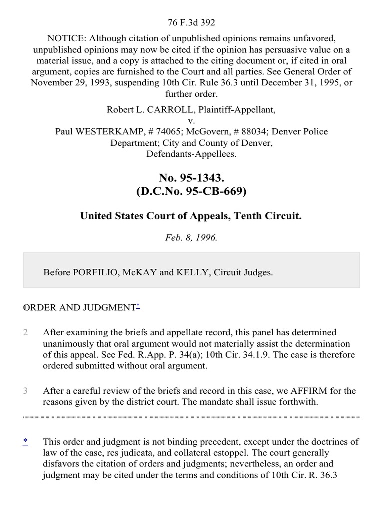 No. 95-1343. (D.c.no. 95-Cb-669), 76 F.3d 392, 10th Cir. (1996) | PDF