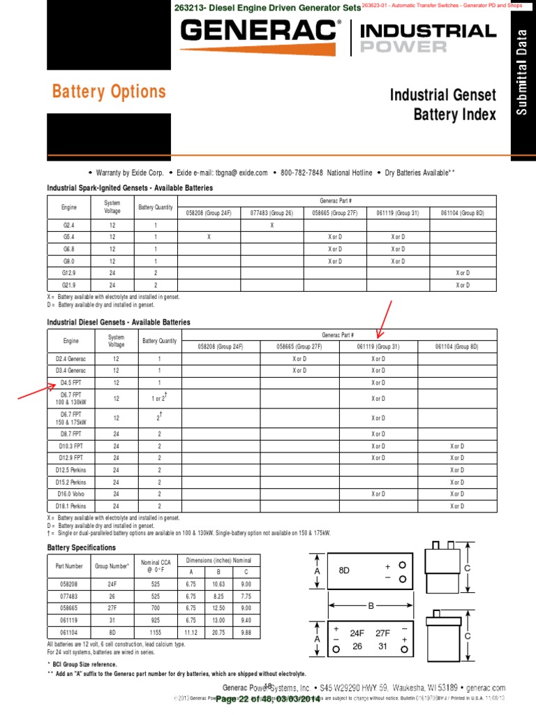 Generac Battery Info | PDF | Computers | Technology & Engineering