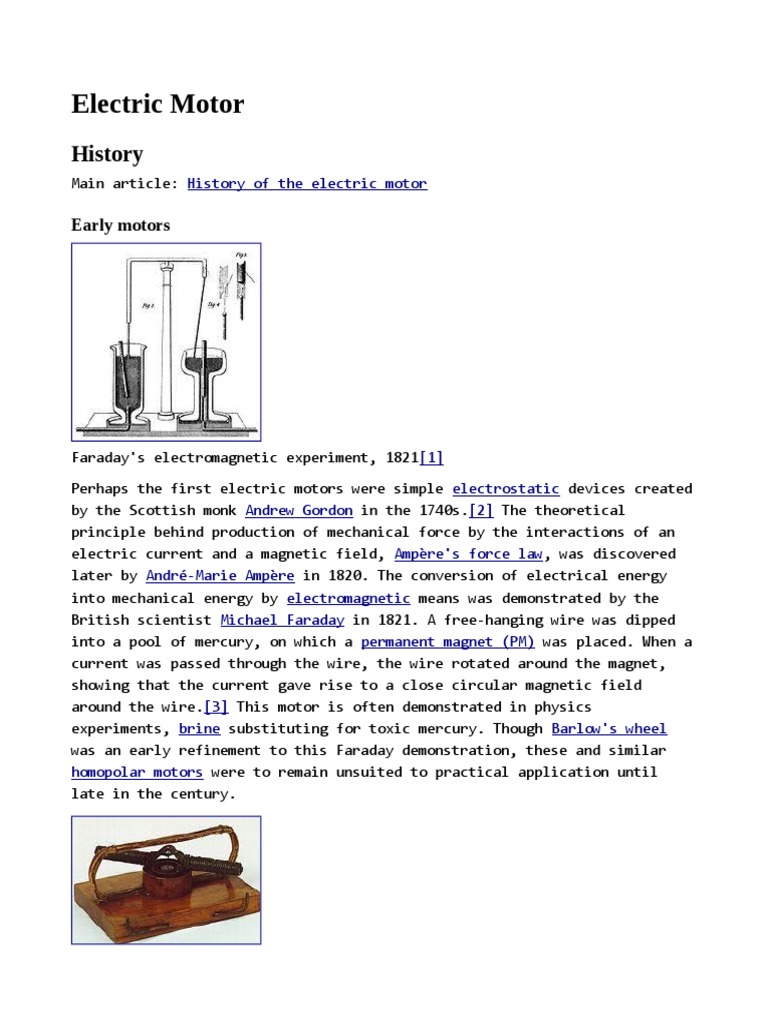 Electric Motor - History | PDF | Electric Motor | Engines