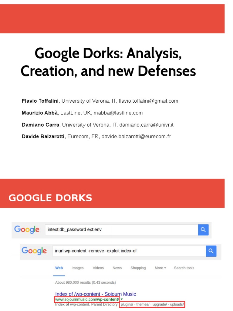 Google Dorks: Analysis and Defense Strategies | PDF | Web Search Engine | Areas Of Computer Science