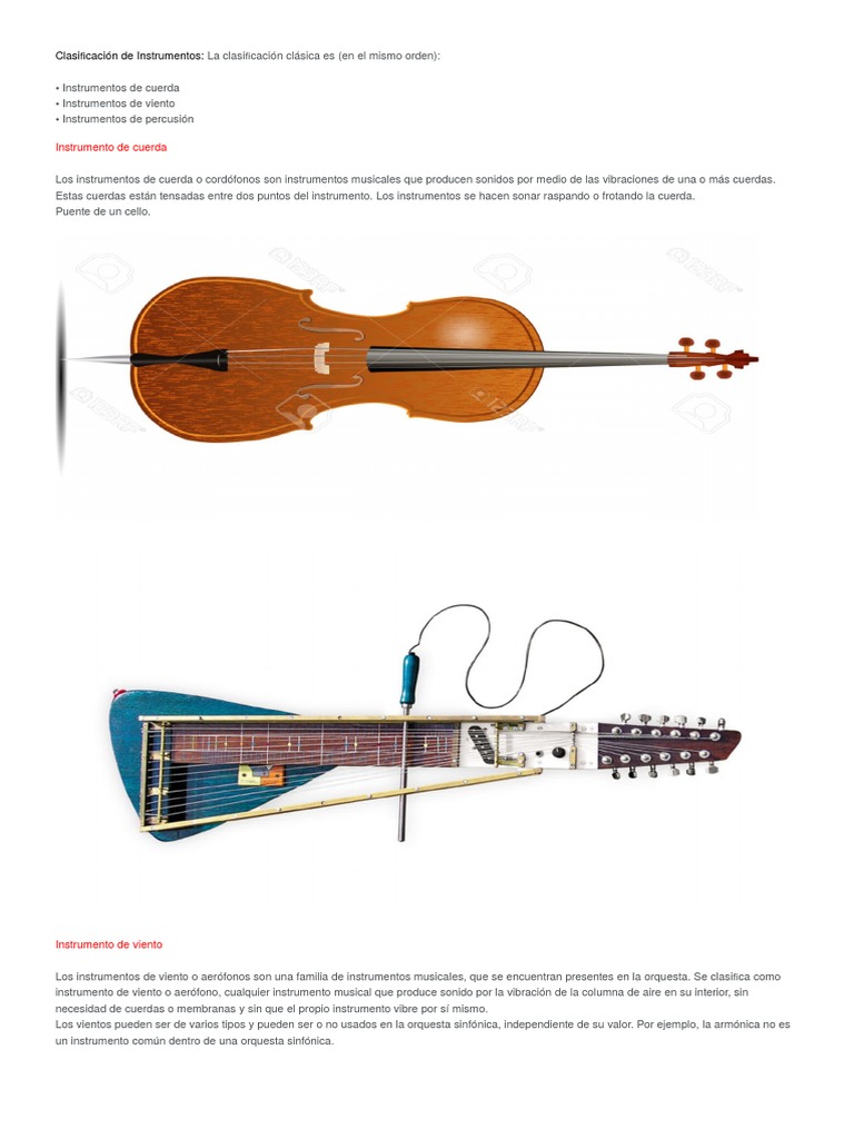Clasificación de Instrumentos | PDF | Instrumentos musicales ...