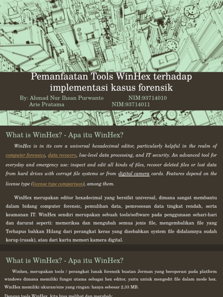 Pemanfaatan Tool Forensik WinHex Terhadap Implementasi Kasus Forensik | PDF